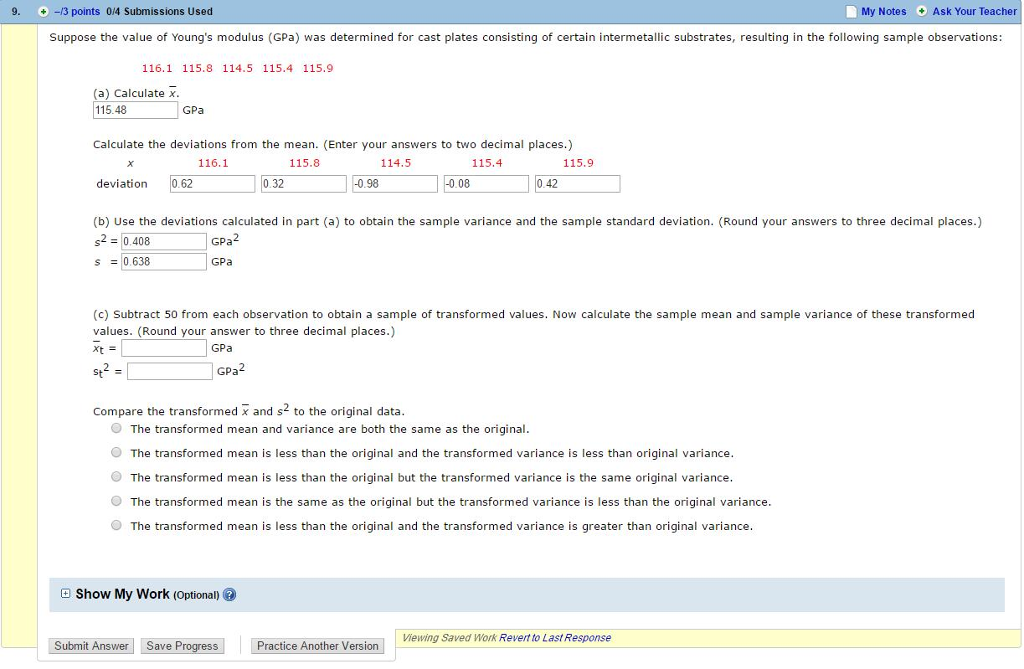 Solved Suppose the value of Young's modulus (GPa) was | Chegg.com
