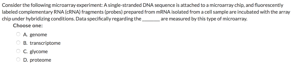 Solved Consider the following microarray experiment: A | Chegg.com