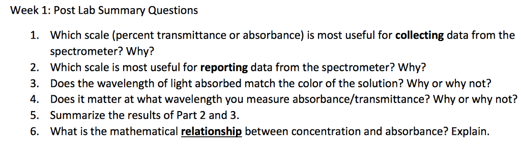 Week 1: Post Lab Summary Questions Which scale | Chegg.com
