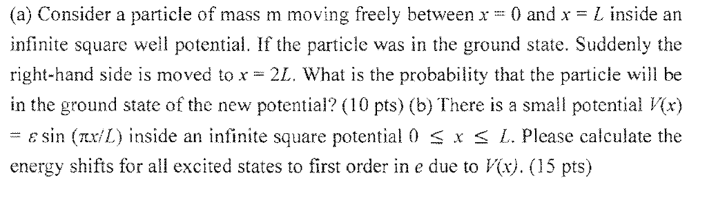Solved (a) Consider a particle of mass m moving freely | Chegg.com