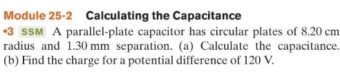 Solved A parallel-plate capacitor has circular plates of | Chegg.com