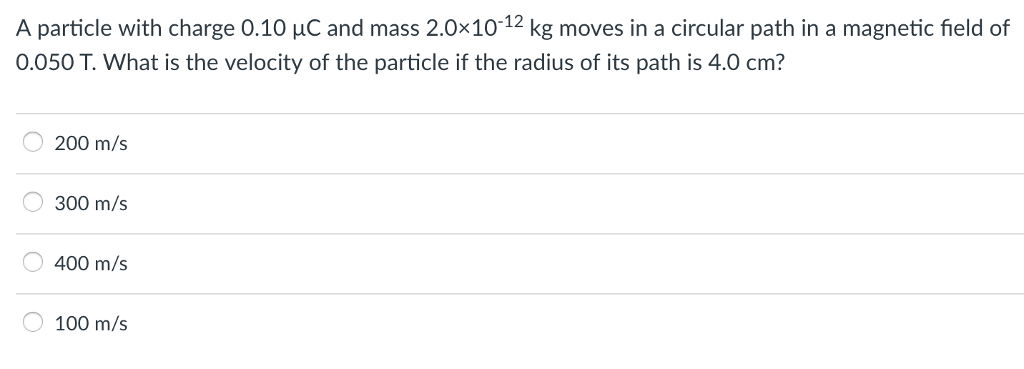 Solved A particle with charge 0.10 uC and mass 2.0x10-12 kg | Chegg.com