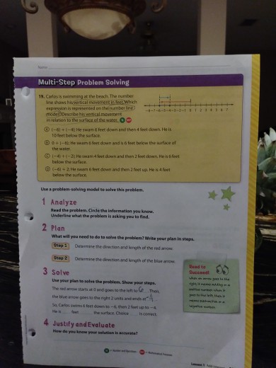 Solved Multi-Step Problem Solving 19. Carlosis swimming at | Chegg.com