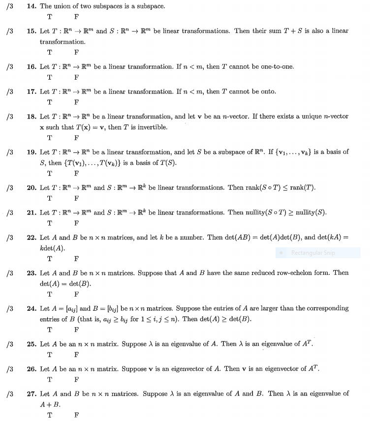 Solved /314. The union of two subspaces is a subspace. /3 | Chegg.com