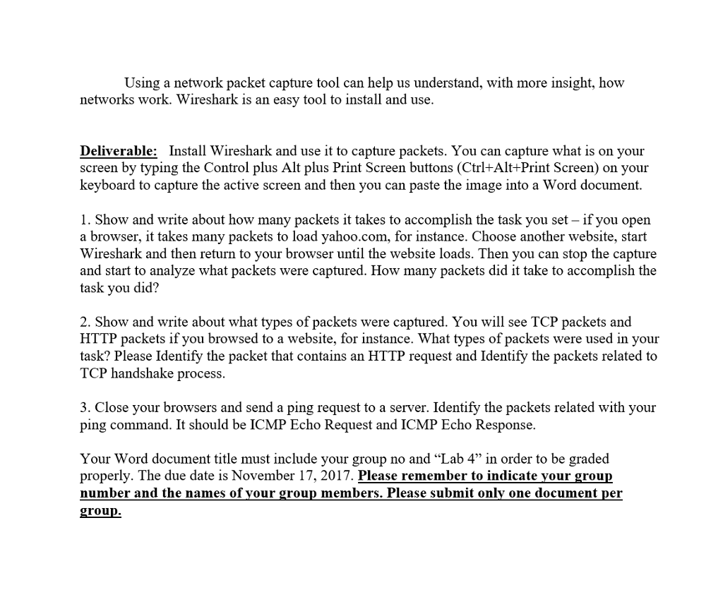 Solved Using a network packet capture tool can help us | Chegg.com