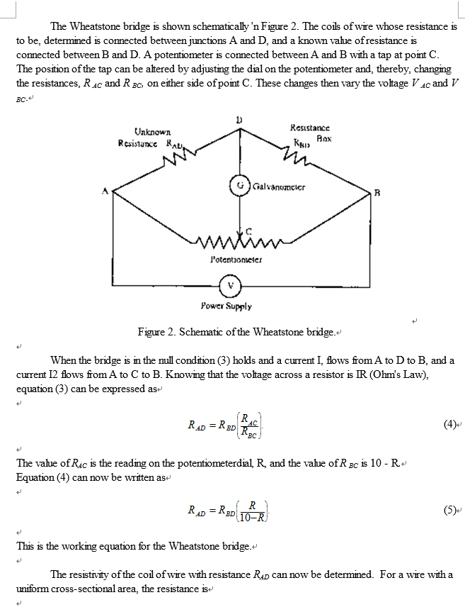 Wheatstone Bridge Experiment