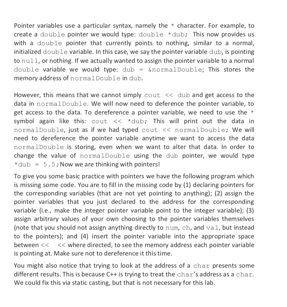 Solved 2. Introduction to Pointers Every byte in the | Chegg.com