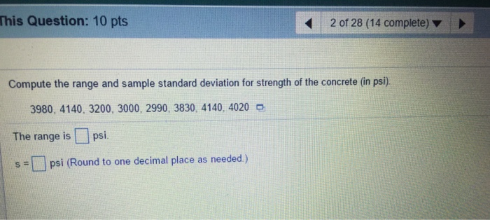 Solved Compute the range and sample standard deviation for | Chegg.com