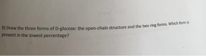 Solved Draw the three forms of D-glucose: the open-chain | Chegg.com