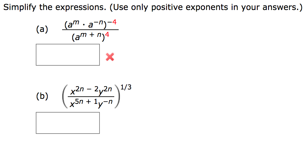 Solved Simplify the expressions. (Use only positive | Chegg.com