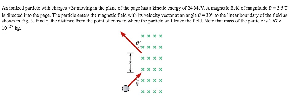 Solved An ionized particle with charges +2e moving in the | Chegg.com