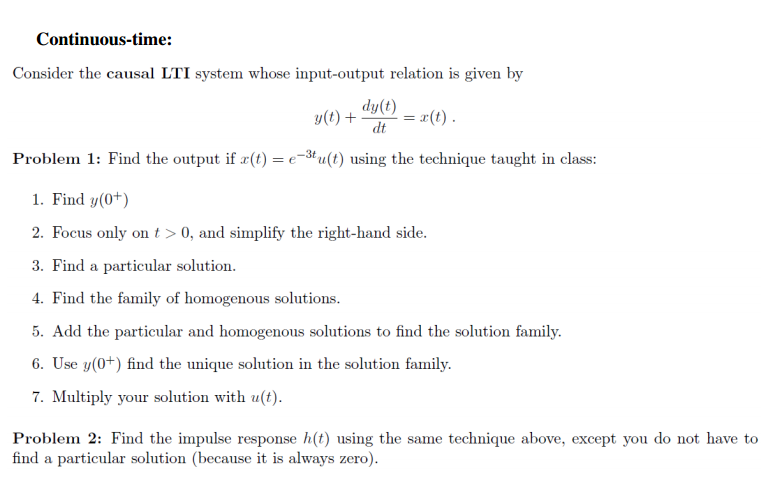 Solved Consider the causal LTI system whose input-output | Chegg.com