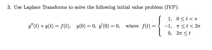 Solved Use Laplace Transforms to solve the following initial | Chegg.com