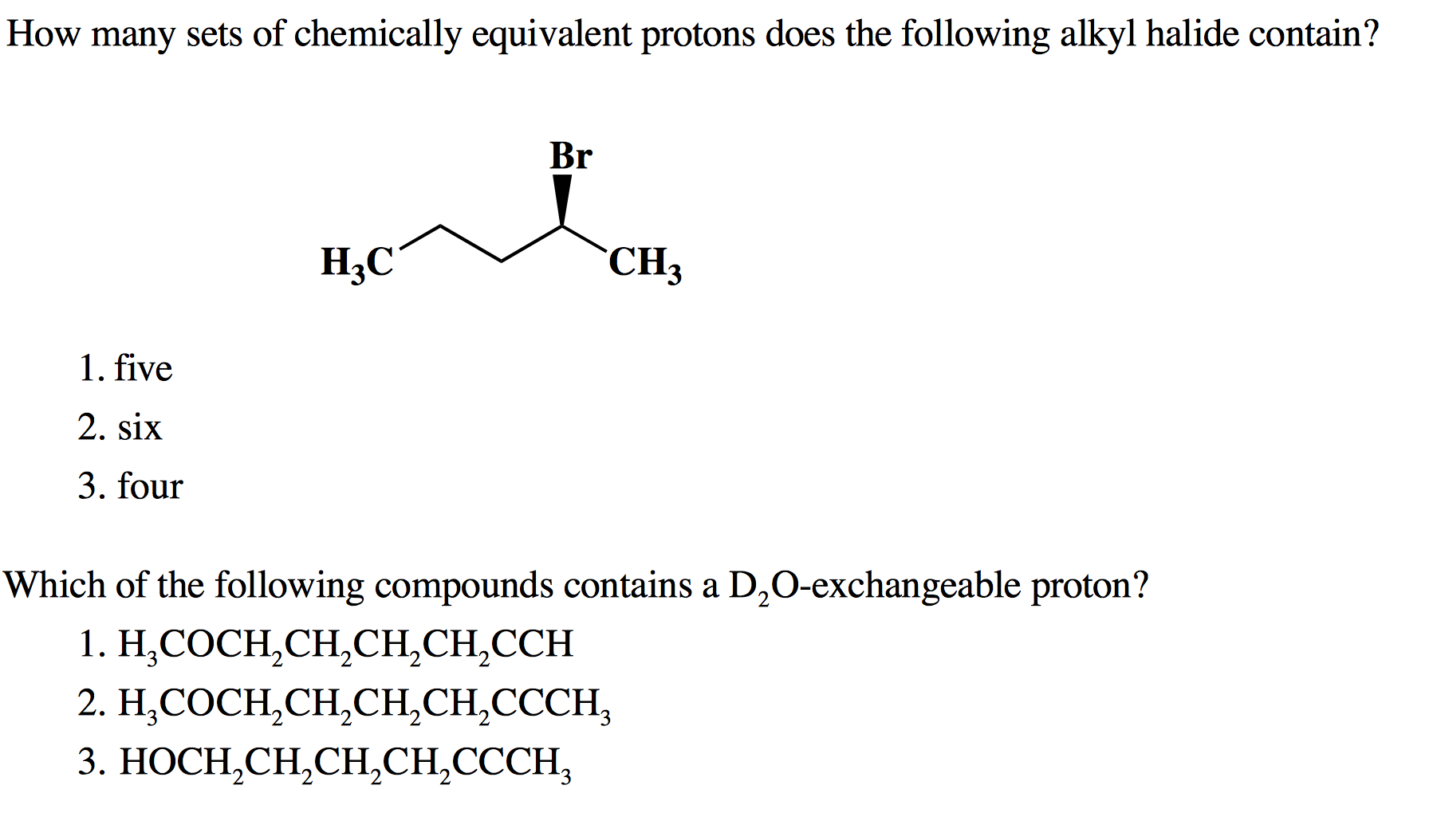 Solved How many sets of chemically equivalent protons does | Chegg.com