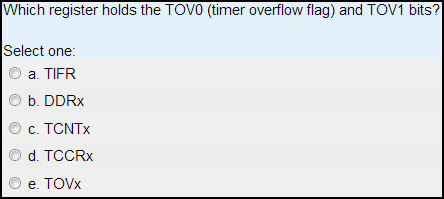 Solved Which register holds the TOV0 (timer overflow flag) | Chegg.com