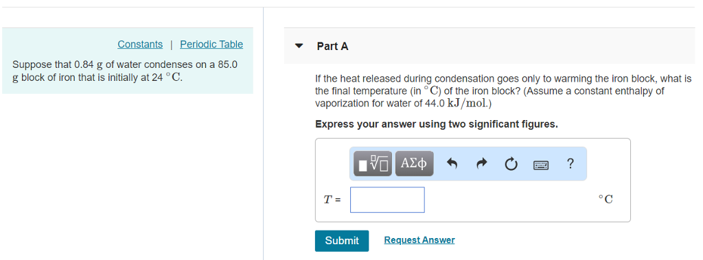 Solved Constants| Periodic Table Part A Suppose that 0.84 | Chegg.com