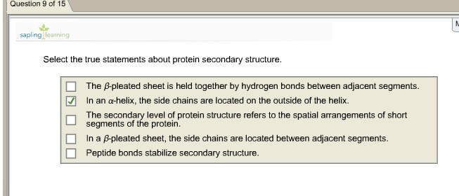 Solved Select the true statements about protein secondary | Chegg.com