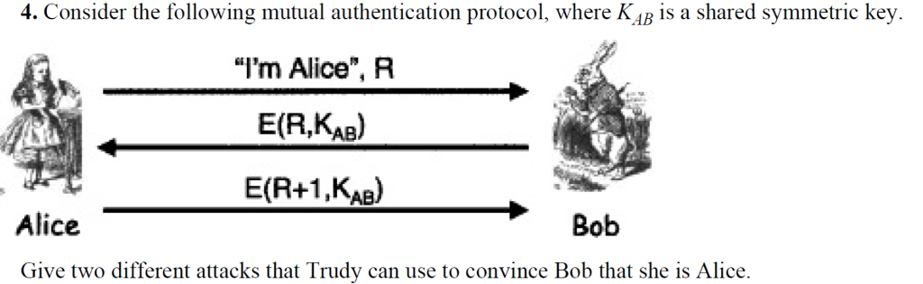 Solved 4. Consider the following mutual authentication | Chegg.com