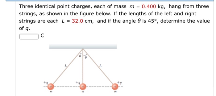 Solved Three identical point charges, each of mass m = 0.400 | Chegg.com
