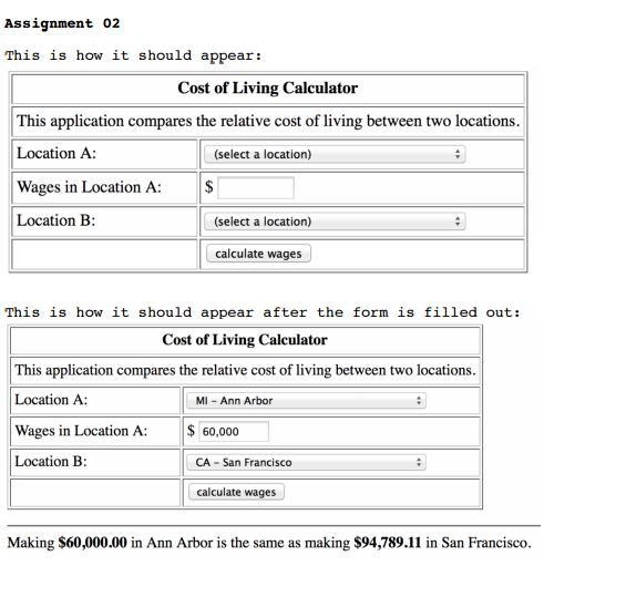 Solved CPS 276 DOC02-- Assignment 02 Cost of Living | Chegg.com