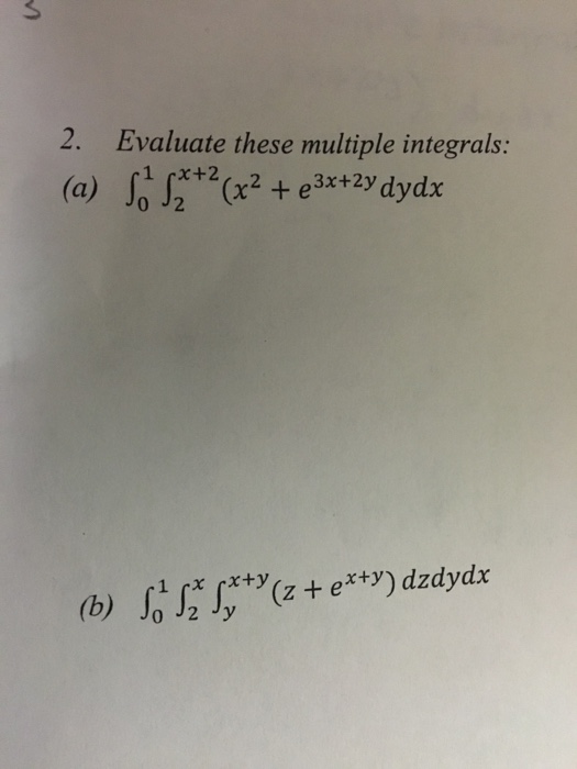 Solved Evaluate these multiple integrals: integral_061 | Chegg.com