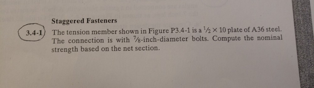 Solved Staggered Fasteners The tension member shown in | Chegg.com