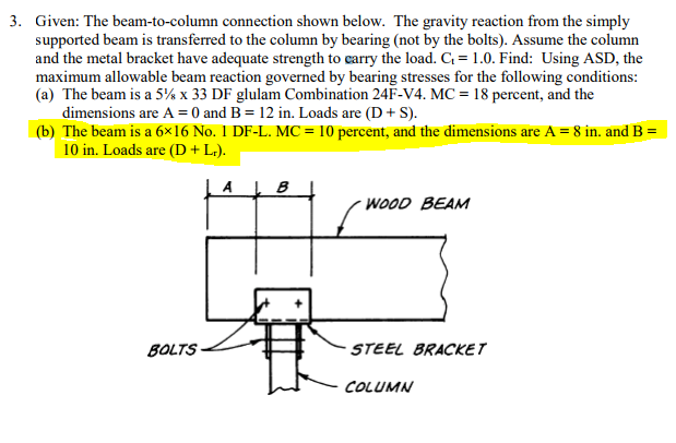 3. Given: The beam-to-column connection shown below. | Chegg.com