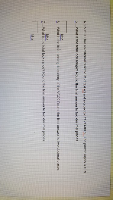 Solved A 565 IC PLL has an external resistor R1 of 1.4 ka) | Chegg.com