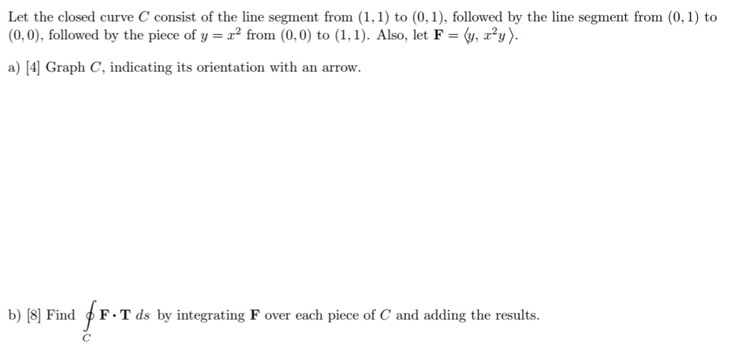 Solved Let the closed curve C consist of the line segment | Chegg.com