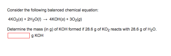 Solved Consider the following balanced chemical equation | Chegg.com
