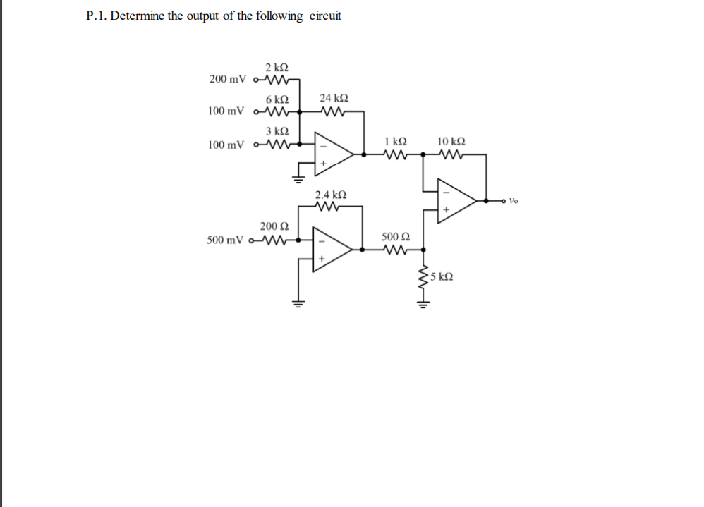 Solved P.1. Determine the output of the following circuit 24 | Chegg.com