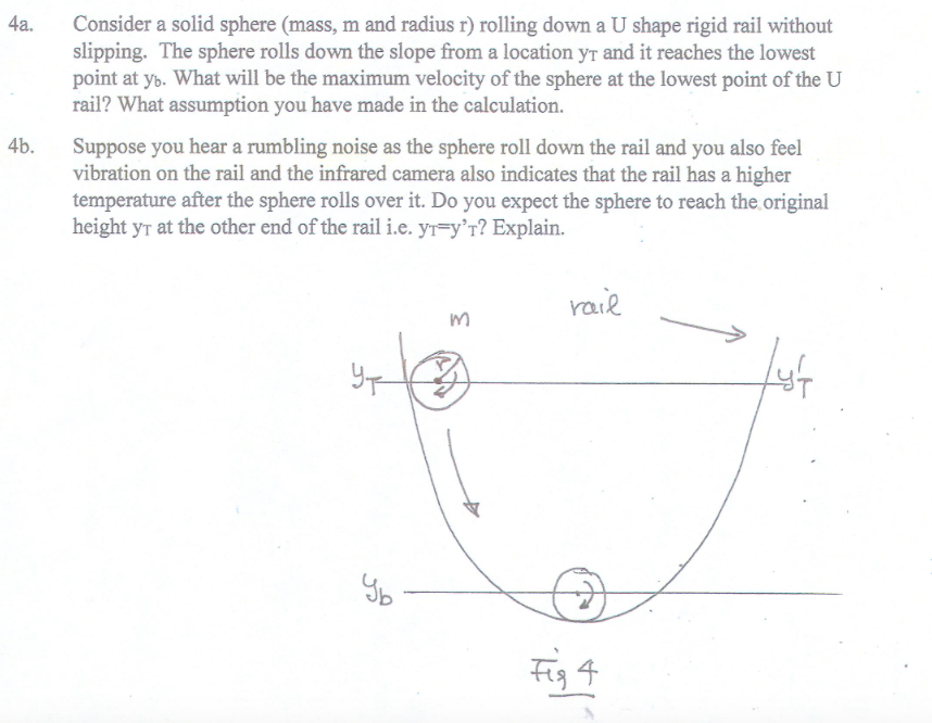 Solved 4a. Consider a solid sphere (mass, m and radius r) | Chegg.com