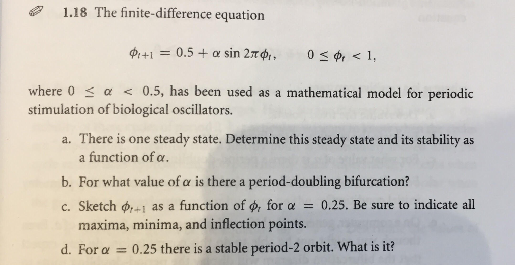 Solved OG 1.18 The finite-difference equation D+1 = 0.5 + a | Chegg.com
