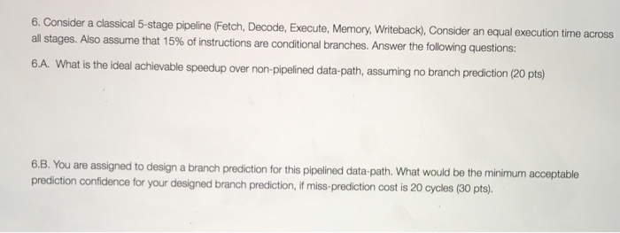 Solved Consider a classical 5-stage pipeline (Fetch, Decode, | Chegg.com