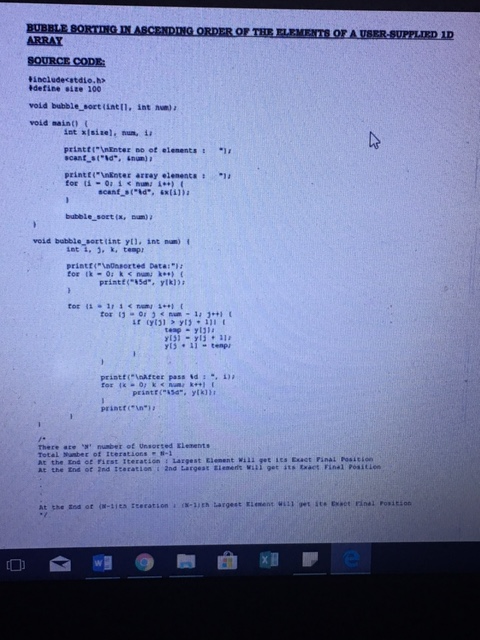 Solved BUBBLE SORTING IN ASCENDING ORDER OF THE ELEMENTS OF | Chegg.com