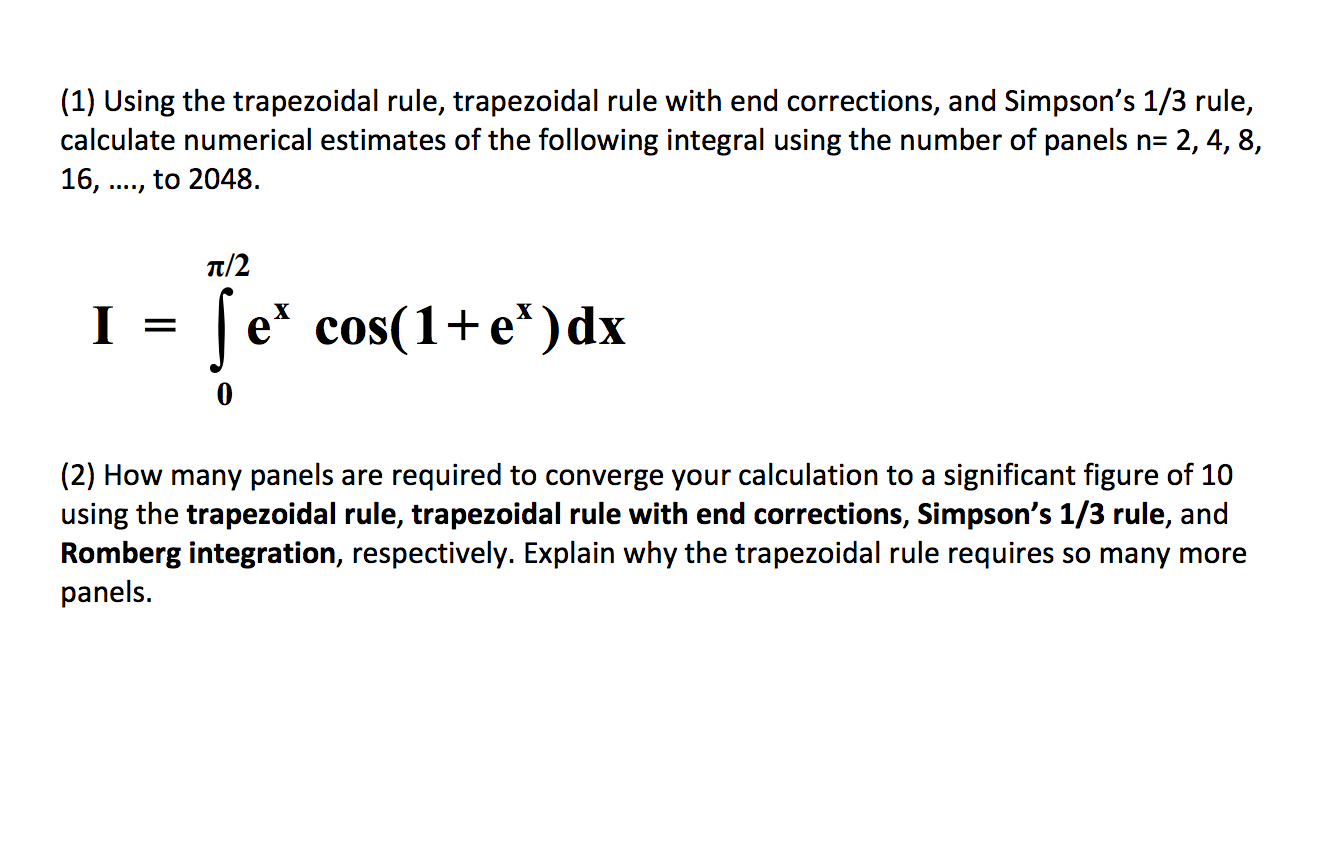Using the trapezoidal rule, trapezoidal rule with end | Chegg.com