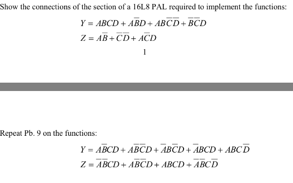 Show the connections of the section of a 16L8 PAL | Chegg.com