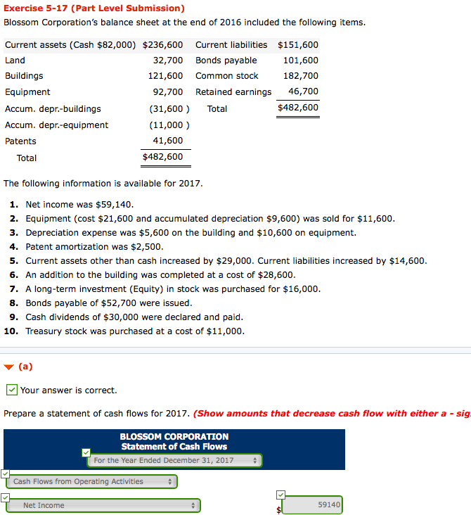 Solved Exercise 5-17 (Part Level Submission) Blossom | Chegg.com