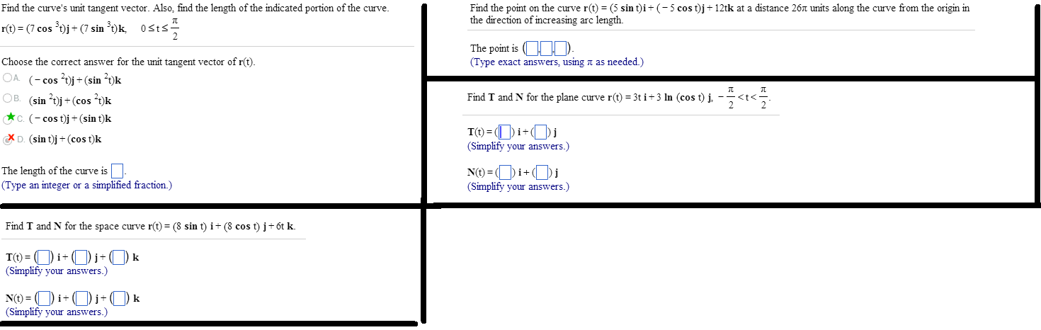 Solved Find The Curve S Unit Tangent Vector Also Find The