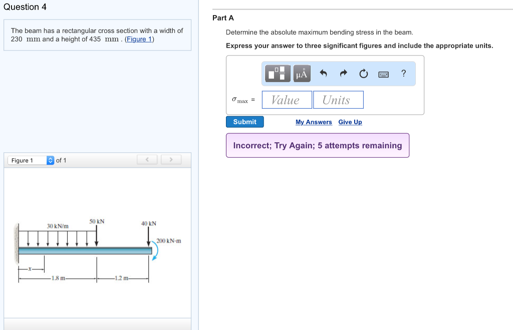 Solved The beam has a rectangular cross section with a width | Chegg.com