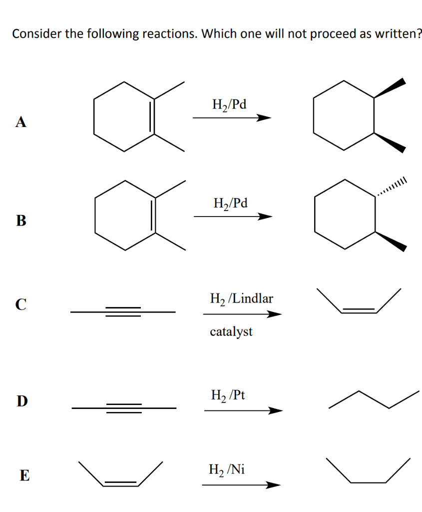 Solved Consider the following reactions. Which one will not | Chegg.com
