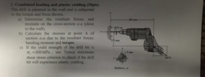 Solved The drill is jammed in the wall and is subjected to | Chegg.com