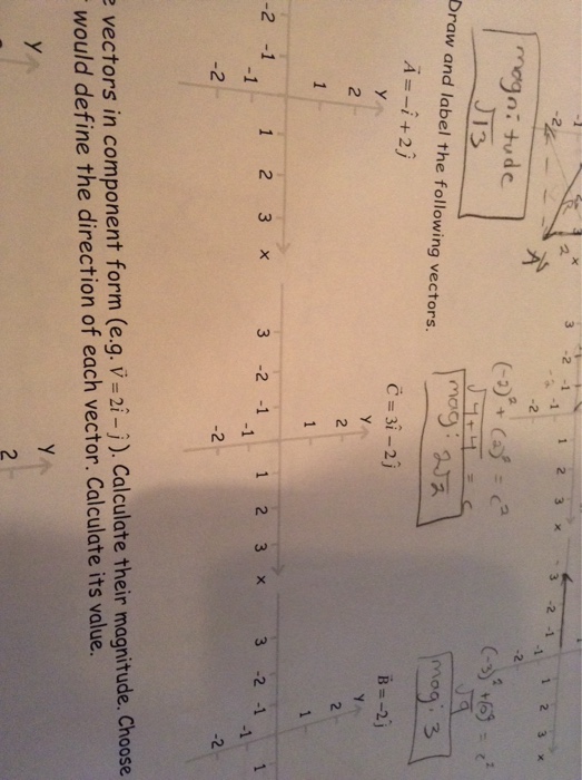 Solved Draw and label the following vectors. Vector A = | Chegg.com