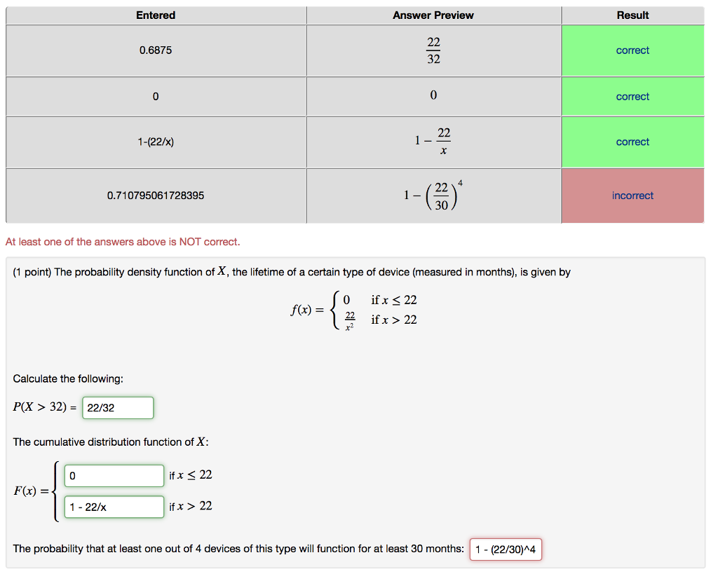 Solved The probability that at least one out of 4 devices of | Chegg.com