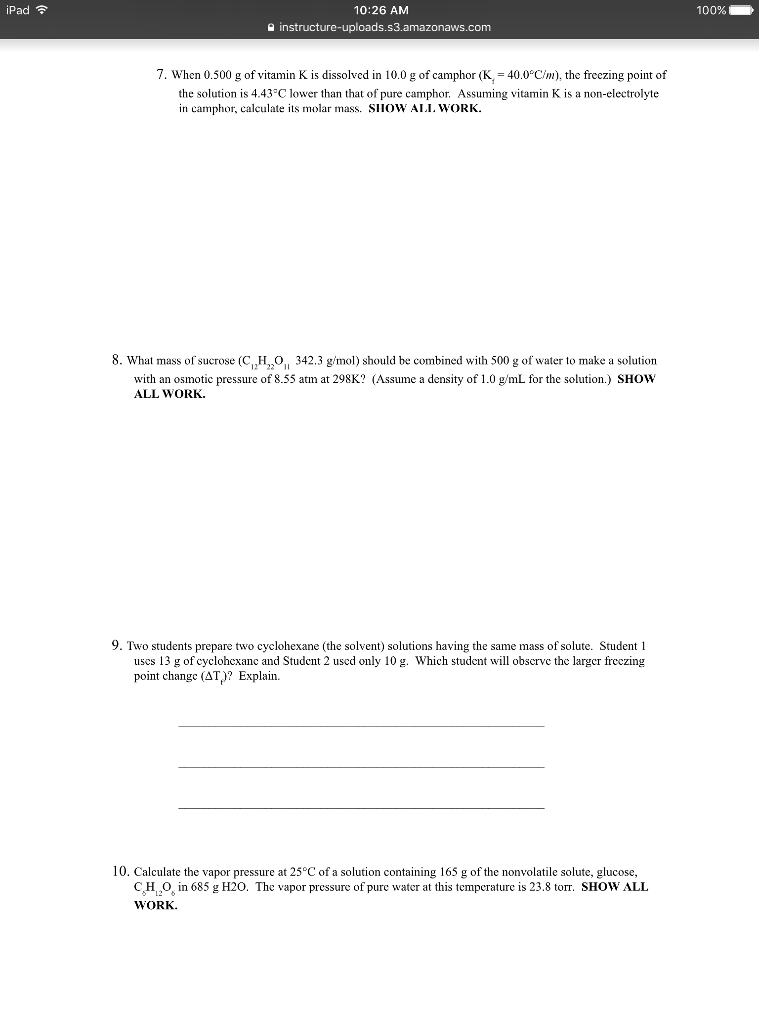 Solved 100% 10:26 AM 仚instructure-uploads·s3.amazonaws.com | Chegg.com