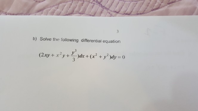 Solved B Solve The Following Differential Equation 3