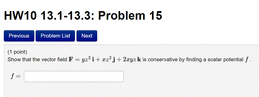 Solved HW10 13.1-13.3: Problem 15 Previous Problem List Next | Chegg.com