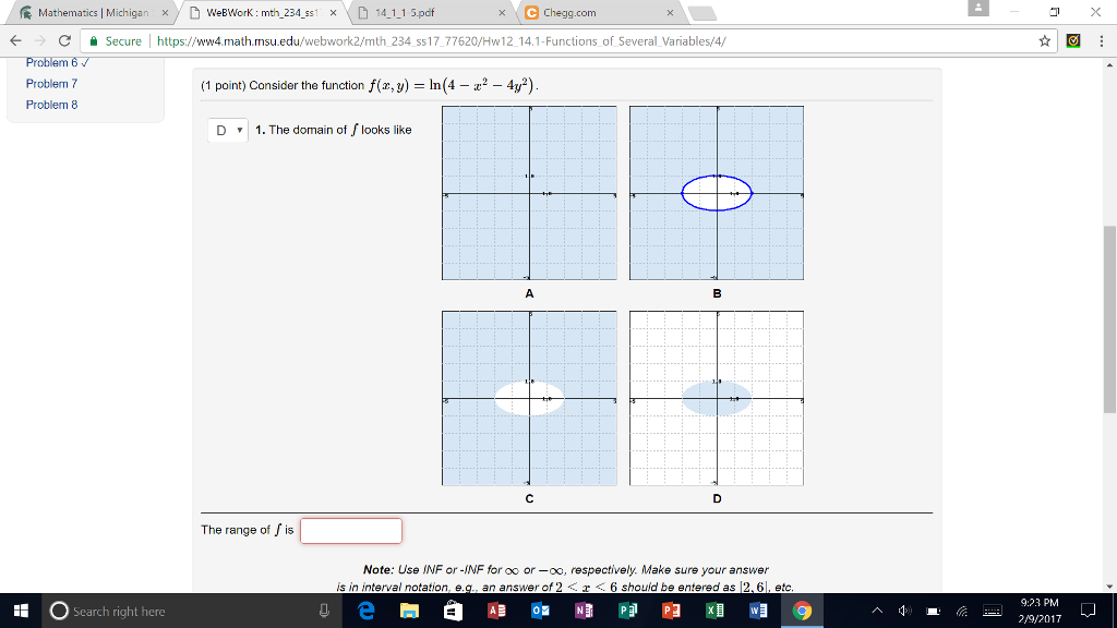 Solved Mathemati I Michigan x WeBWorK math 234 ss x D 14 1-1 | Chegg.com Solved Mathemati I Michigan x WeBWorK math 234 ss x D 14 1-1 | Chegg.com