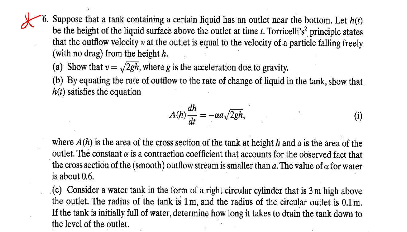 Solved Suppose that a tank containing a certain liquid has | Chegg.com