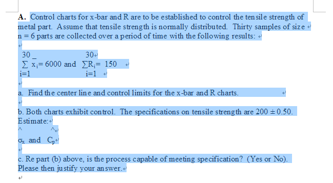 Solved Control charts for x-bar and R are to be established | Chegg.com